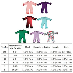 OwlFay Toddler Little Girls Baby 1st Valentine‘s Day Romper Icing Ruffle Bottoms Long Sleeve Jumpsuit Playwear Pants Floral Printed Romper Summer Fall Birthday Outfits Party Clothes Red 0-3 Months