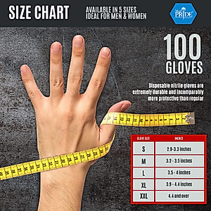 MED PRIDE Maxx Strength Nitrile Industrial Gloves, 8 Mil Thick [1000 Gloves/Medium] - Diamond Texture Disposable Safety- Heavy-Duty, Tear-Resistant Mechanic Automotive Food Handling Gloves- Black