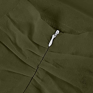 Womens Summer Dresses 2023 Zipper Sundress Sleeve Less Turtleneck Solid Color Casual Loose Christmas Mixi Dresses Green Small