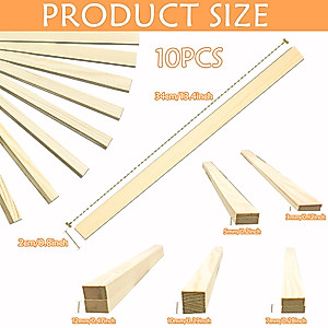 10Pcs Pottery Teaching Rolling Mud Stick Guide, Wooden Clay Rolling Pin for Clay Tools, Pottery Tools with Clay Slab Roller & Clay Guides Sticks, Ceramic Tools for Pottery Fixing Clay Thicknesses