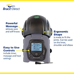 Brace Direct OA Unloader Brace + Heated Knee Massager- Complete Knee Pain Relief Bundle- For Osteoarthritis, Arthritis, Knee Injury, Stiffness