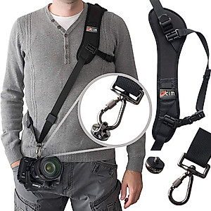Ocim Camera Strap,Camera Sling Strap with Safety Tether, Adjustable and Comfortable Neck/Shoulder Belt for DSLR/SLR Camera (Compatible With Nikon, Canon, Sony) Universal Belt Women/Men