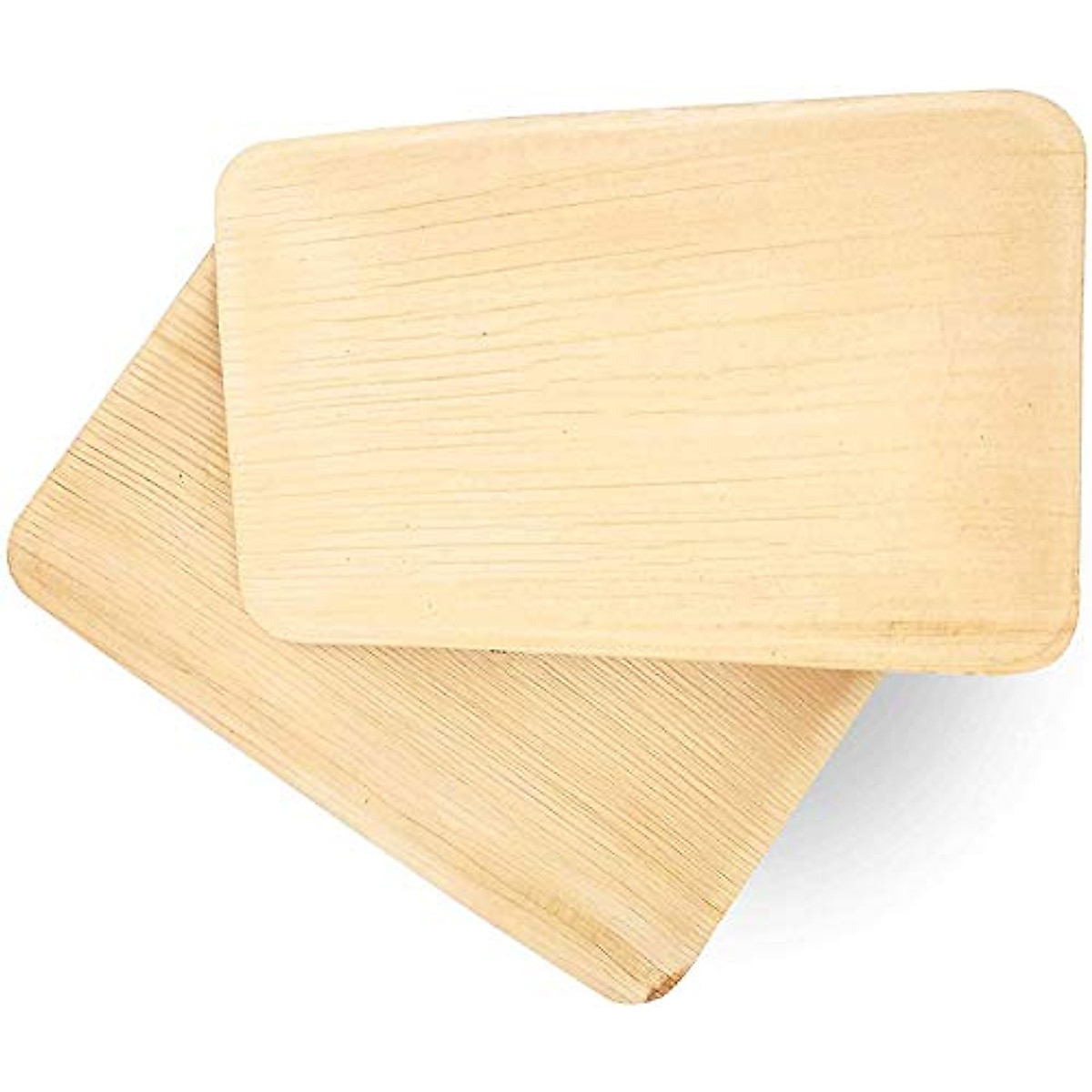 Dtocs Palm Leaf Plates 6x9 Inch Rectangle Tray (Pack 50) | Bamboo Plate Like Biodegradable Compostable Plate, Disposable Charcuterie Board, Mini Cheese Board | Sturdy Than Heavy Duty Paper Plates