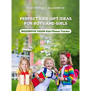 BIGGERFIVE Vigor Kids Fitness Tracker Watch for Girls Boys Ages 5-15, IP68 Waterproof, Activity Tracker, Pedometer, Heart Rate Sleep Monitor, Calorie Step Counter Watch