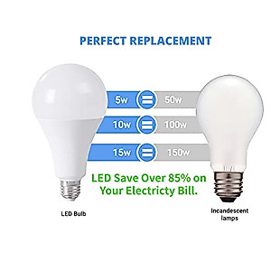 3 Way LED Light Bulb 50 100 150W Equivalent, Replacement Incandescent,A19 Light Bulb 5/10/15W 3000K Soft White E26 Medium Base, 4 Pack