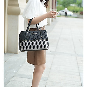 MKF Collection Tote Handbag for Women - Top-Handle Color Block Vegan Leather Purse