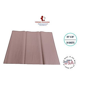 Rose Gold Tissue Paper Squares, Bulk 24 Sheets, Premium Gift Wrap and Art Supplies for Birthdays, Holidays, or Presents by Feronia packaging, Large 20 Inch x 26 Inch