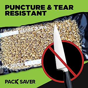 Pack Saver Vacuum Seal Bags 50 Commercial Grade PreCut Bags for Ultimate Food Preservation, Airtight Food Vac Bags for Storage, Meal Prep or Sous Vide, BPA Free, Black and Clear (11" x 19")