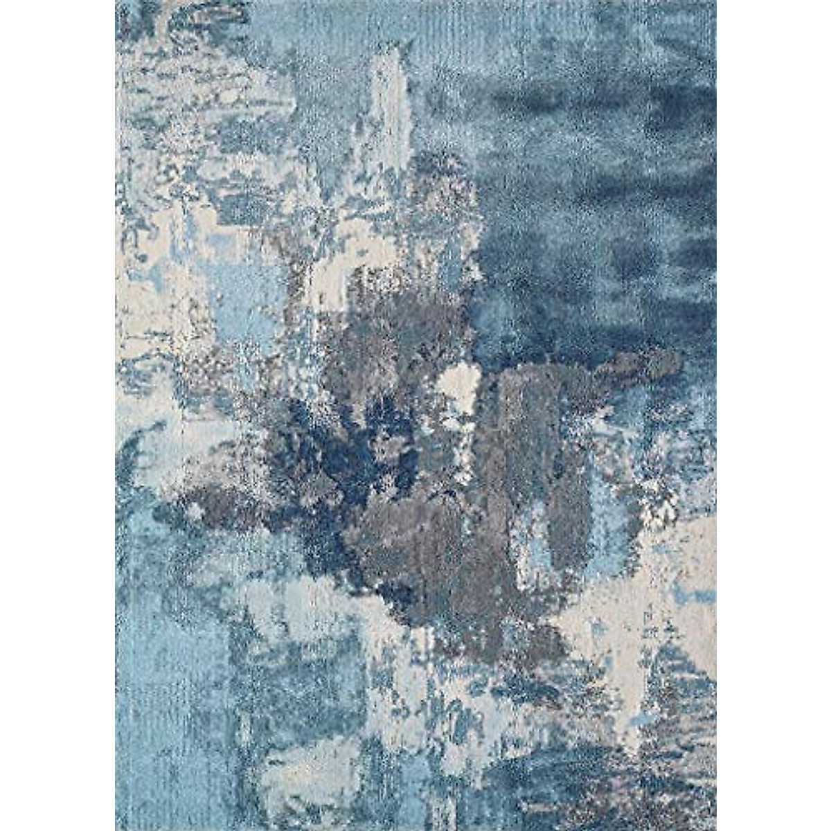 LUXE WEAVERS Rug Nuvola 8722 Blue Distressed Abstract Area Rug 2x3