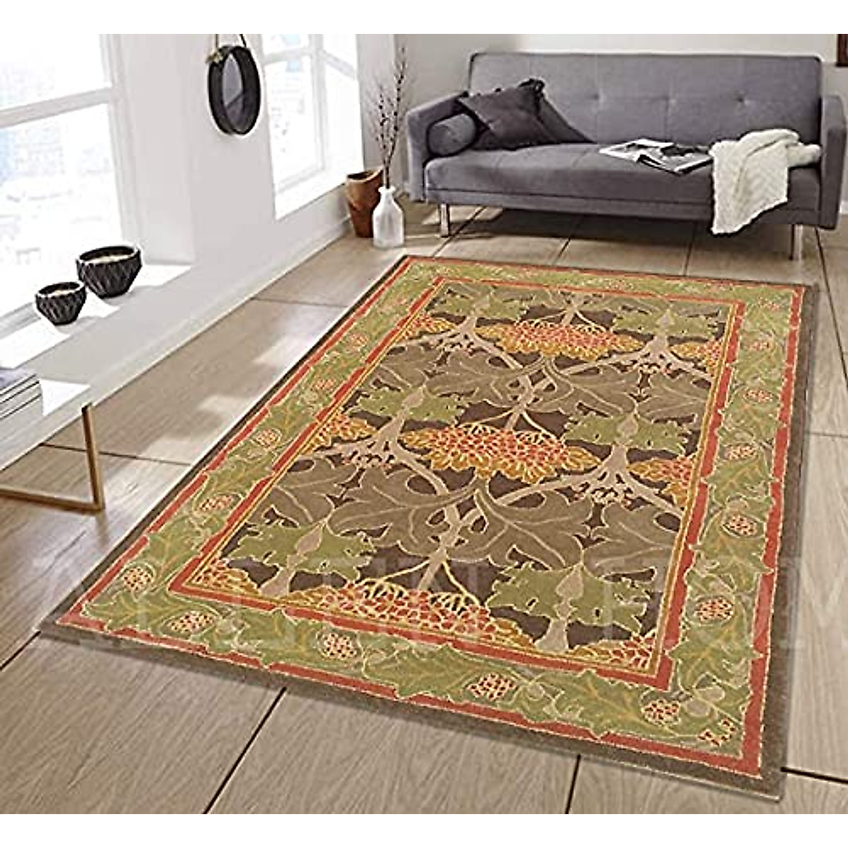 Hand Tufted Persian Traditional Wool Area Rugs by Allen Home | Durable | 100% Wool | Living Room, Dining Room, Bedroom, and Entryway Area Rugs | 8’ x 10’ | Mariya Green