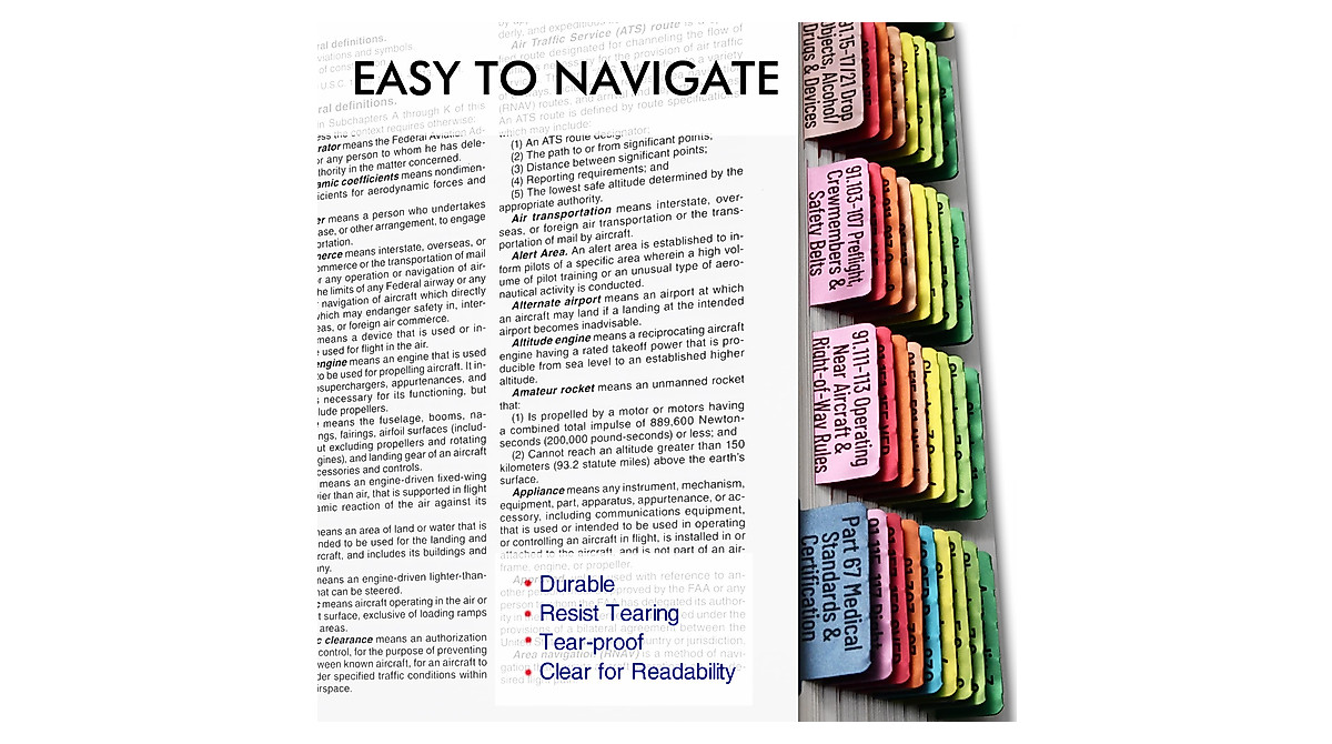 FAR/AIM 2023/2022 Tabs for Private Pilot - Color-Coded & Durable