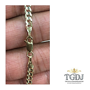 TGDJ 10k Yellow Solid Gold Cuban Chain Necklace, 4.0 mm | Gold Jewelry for Men and Women (28IN)