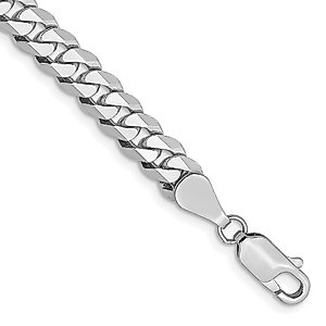 IceCarats 14K White Gold 5.75mm Curb Link Chain Bracelet 7 inch