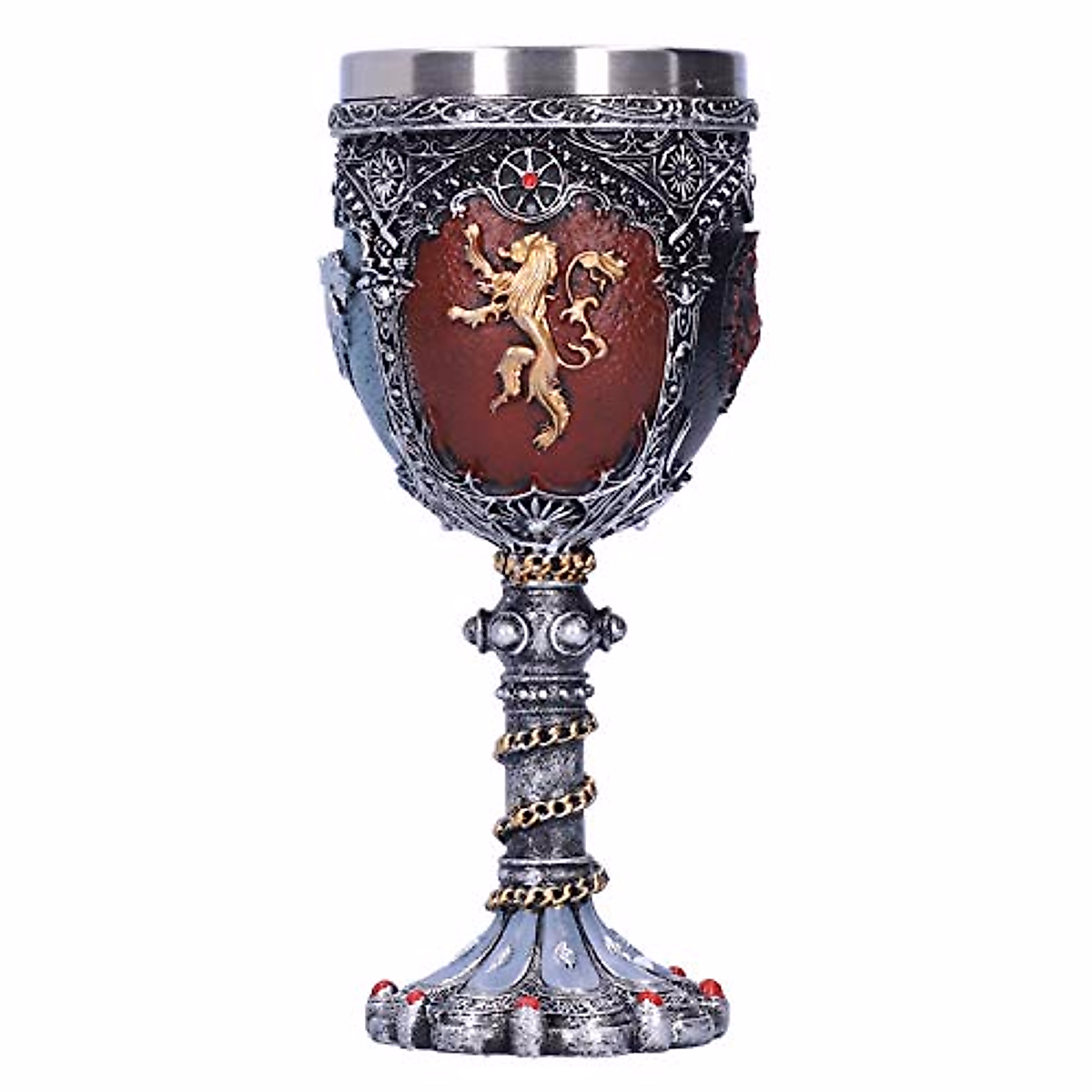 Medieval Dragon Goblet, Dragon Wine Goblet Chalice Cup Wine Glass Chalice Goblet Unique Stainless Steel Drinking Vessel for Cocktail Beer Birthday Gift Dragon Collector Themed Party Decoration Prop