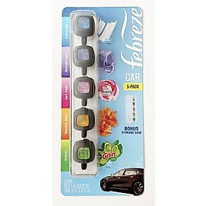 Febreze Car Air Freshener, Set of 5 Clips, Gain Island Fresh and Original Gain Scent