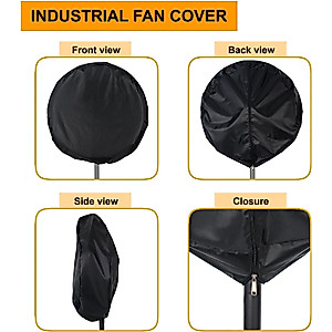 Fan Cover - Outdoor Waterproof Fan Covers - Outside Large Stand up Pedestal and Wall Mount Industrial Fan Cover in Heavy Duty Material Fit 18" Fan