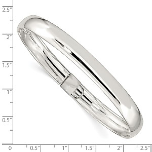 IceCarats 925 Sterling Silver 8mm Flexible Bangle Bracelet