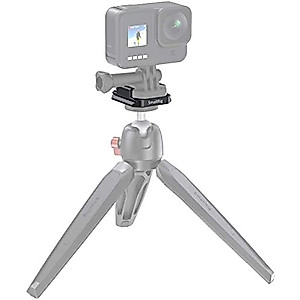 SMALLRIG Tripod Adapter for GoPro Ball Joint Buckle, Quick Release Plate for Arca with 1/4”-20 Threaded Holes and 3/8”-16 Threaded Holes, Compatible with GoPro Hero 11/10 / 9/8 / 7/6 / 5- APU2668