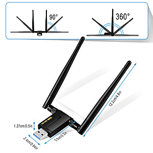 STAPERFO WiFi 6 Adapter for Desktop PC - 1800Mbps USB 3.0 Wireless Network Adapter - 2.4G/5G Dual Band WiFi Dongle for Laptop MU-MIMO OFDMA WPA3 Dual 5dBi Antennas Plug & Play Supports Windows 11/10