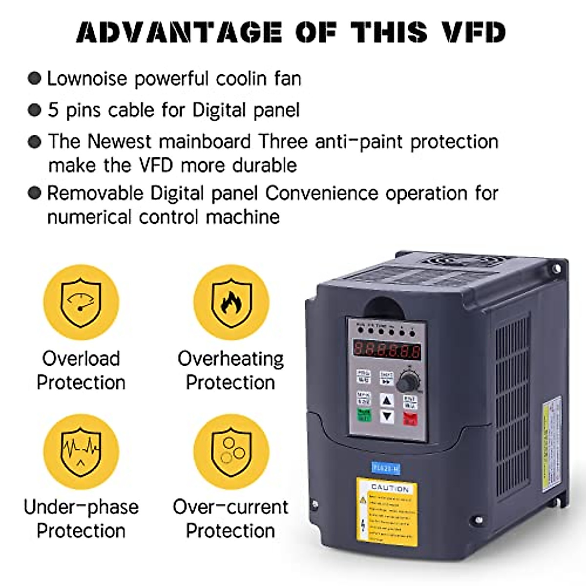 CNC Spindle Motor Kit, MYSWEETY 110V 2.2KW Water Cooled Spindle Motor + 2.2KW Single to 3 Phase VDF+110v Water Pump + 3.15 Inch Clamp + 196 Inch Water Pipe + 40 Inch Electric Wire+ 13pcs ER20 Collet