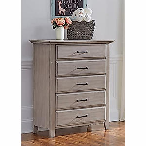 Soho Baby 44035930 Chandler Premium 5-Drawer Dresser Chest, Smooth Stone Wash Finish