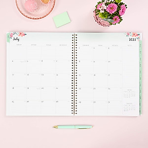 Blue Sky 2021-2022 Academic Year Weekly & Monthly Planner, 8.5" x 11", Frosted Flexible Cover, Wirebound, Laurel (131947)