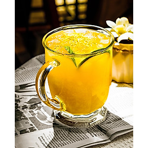 LUXU 24 OZ Glass Coffee Mugs(Set of 2),Large Clear Coffee Mug,Glass Mugs With Handles for Hot and Cold Beverages,Durable Mugs for Tea, Cappuccino, Latte,Coffee,Juice,Milk,Hot Chocolate,Beer Mugs