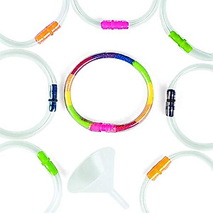 Fun Express Sand Art Bracelets for Kids - Bulk kit Makes 24, Includes Funnel - Sand Art Crafts and Party Favors