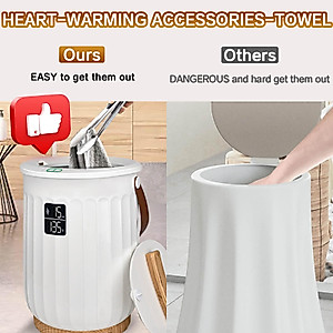 TooLSpeo Towel Warmer,20L Electric Towel Warmer Bucket,Towel Warmers for Bathroom with Led Display, Child Safety Lock,Home Portable Towel Warmers Heat Timer Adjustable,Hot Towel Warmer for Spa,Hot Tub