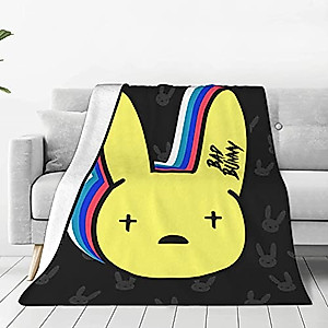 Iosbdnsm Bad Cute Bunny Throw Blanket Living Room Car Bedroom Warm Blankets Air Conditioning Blanket Fans Gifts 80"x60"