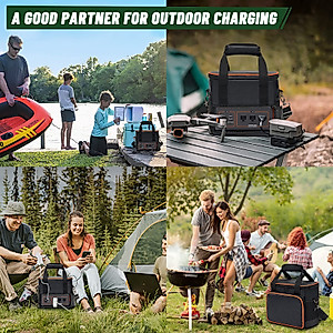 kancehinage Carrying Bag for Jackery Portable Power Station Explorer 300 240 160 Storage Pockets Battery Case Travel Power Pack (Small(Fits 160/240/300W))