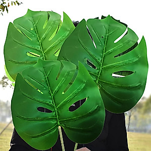 Artificial Tropical Plant turtleback Leaf (Green 18 Stems Leaves) Artificial Plant for Home Garden Office Store Decoration
