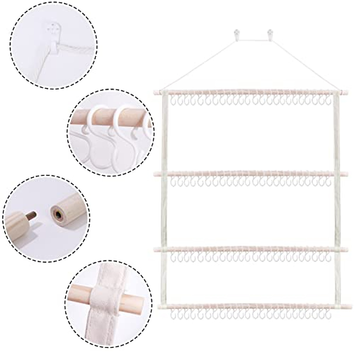 Large Headband Bow Holder for Girls,Huge Hair Accessories Organizer Storage Display with 96 pcs Hooks, Wall Hanging Decor for Toddler Nursery Room