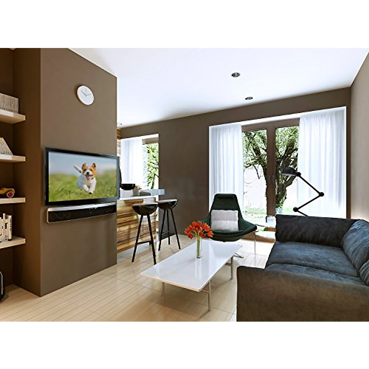 Mount-It! Soundbar Mount, Universal Sound Bar TV Bracket for Mounting Above or Under TV, Fits Sonos, Samsung, Sony, Vizio, Adjustable Arm Fits 32 to 70 Inch TVs, 33 Lbs Capacity, Black