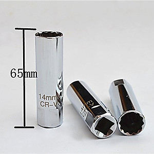 OSOF 14mm & 16mm Spark Plug Socket Thin Wall 12-Point Removal Tool 3/8 inch Square Drive Set