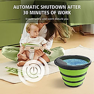 Portable Washing Machine, Mini Machine Ultrasonic Turbine Wash Bucket Collapsible, Automatic Washer for Underwear, Sock, Baby Clothes, Travel, Camping, RV, Dorm, Apartment