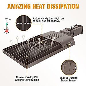 LED Parking Lot Lights 200W, 28000LM LED Pole Light with Photocell, UL Listed LED Shoebox Light Slip Fitter 5000K IP65 Waterproof Outdoor Commercial Street Area Light for Parking Lot/ Stadium 100-277V