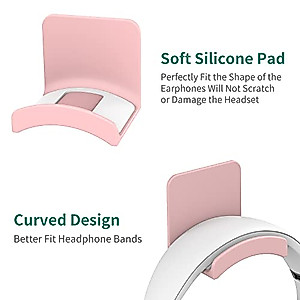 HomeMount Headphone Stand Headset Holder - Adhesive Gaming Headphone Hanger Hook Desk Mount for Most Headphone & Controller (Pink)