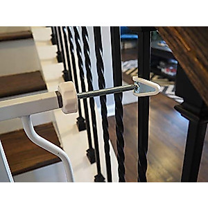 Baby Gate Guru Extra Long M8 (8mm) Stair Banister Adapter Y-Spindle Rods 2 Pack for Pressure Mounted Baby and Pet Safety Gates (8mm, White)