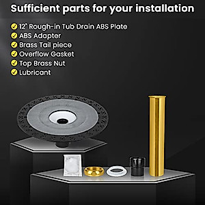 Upgrade Freestanding Bathtub Drain,Freestanding Tub Drain Rough-in Kit,Easy Freestanding Bathtub Drain Mounting Kit with ABS Plastic Adapter and Brass Liner