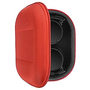 Geekria Shield Headphones Case Compatible with Sony MDR-ZX300, MDR-ZX310, MDR-XB200, MDR-ZX100, MDR-ZX110 Case, Replacement Hard Shell Travel Carrying Bag with Cable Storage (Red)