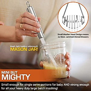 Mighty Masher – Stainless Steel Baby Food Masher | Mini Avocado Masher, Stainless Steel Potato Masher | Food Masher Tool, Baby Food Smasher | Egg, Rice, Fruit smasher for baby