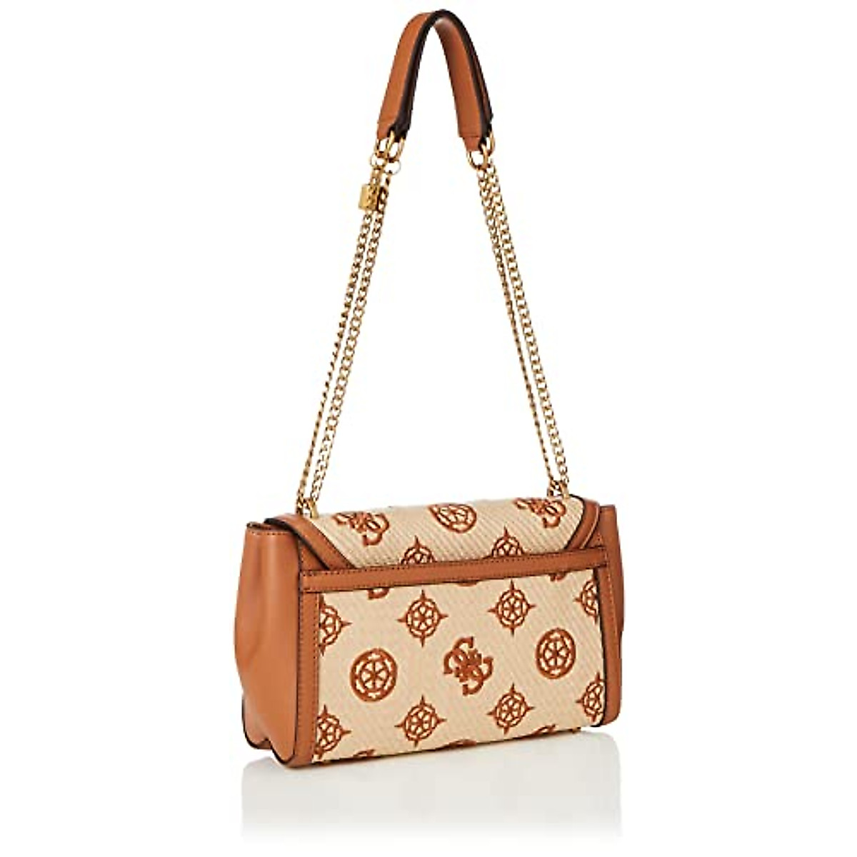 GUESS Katey Flap Shoulder Bag Natural/Cognac One Size