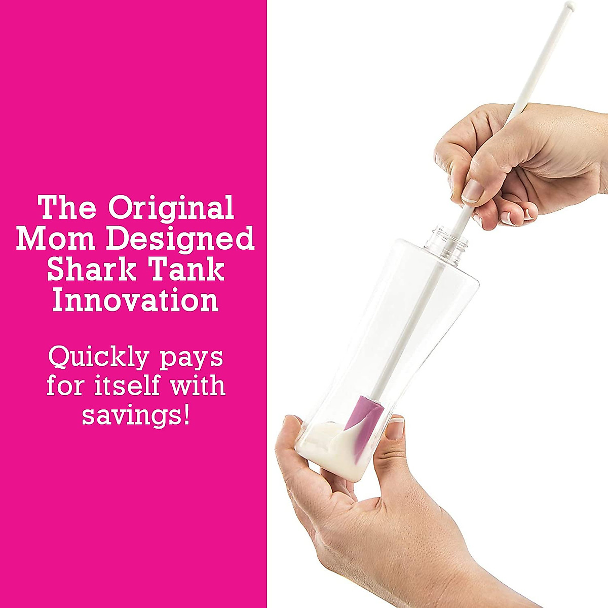 Spatty Daddy Beauty Makeup Spatula (12 Inch Pink) Shark Tank Mom Made, Scrapes Last Drop of Lotion, Mini Spatula Makeup, Long Makeup Spatula, Scoop for Makeup, Makeup Stocking Stuffer, Makeup Spatula