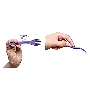 OmieBox Kids Utensils Set with Case - 2 Piece Plastic, Reusable Fork and Spoon Silverware with Pod for Kids, Travel, Lunch Boxes (Lilac)