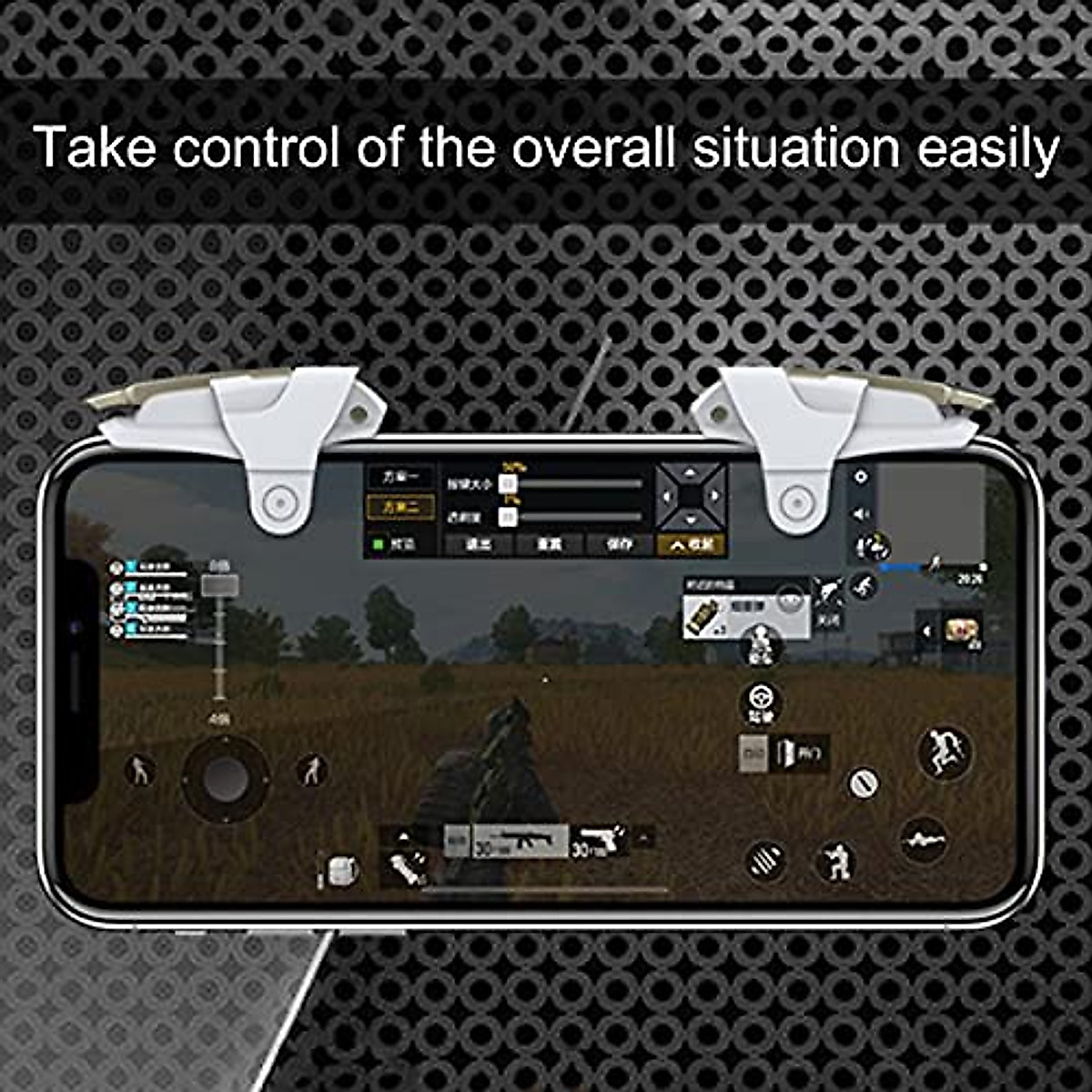 Washranp 2pcs Phone Gaming Triggers Second-Generation Chicken King Mini Metal Physical Button Free Fire Shooting Aim Key Controller Gamepads for Smart Phone White
