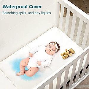 UBBCARE Waterproof Pack and Play Mattress, Portable Crib Mattress for Babies and Toddlers, Memory Foam 38 X 26 X 3 Inches Dual Sided Mattress, Washable Cover & Storage Bag