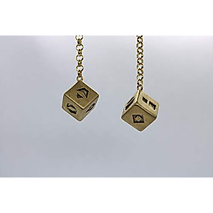 Smuggler's Dice Accurate Stainless Steel Gold Plated Deluxe Solo Dice - Antique