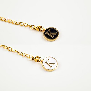 2Pcs Letter K Charms Accessories for Stanley Simple Modern Cup Name id Plate Initial Letter Handle Personalized Charm For Stanley Tumbler Water Cup Handle Identification Letter Charm White Black