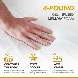 DynastyMattress King Mattress CoolBreeze 12 Inch Essential Gel Infused Memory Foam Bed Medium Firm Queen Size 60x80 (USA Made)